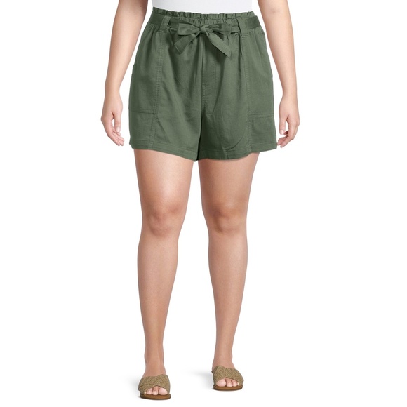 Terra And Sky Shorts Nwt Terra Sky Womens Plus Size Paperbag Belted Shorts Size 2x 2w22w